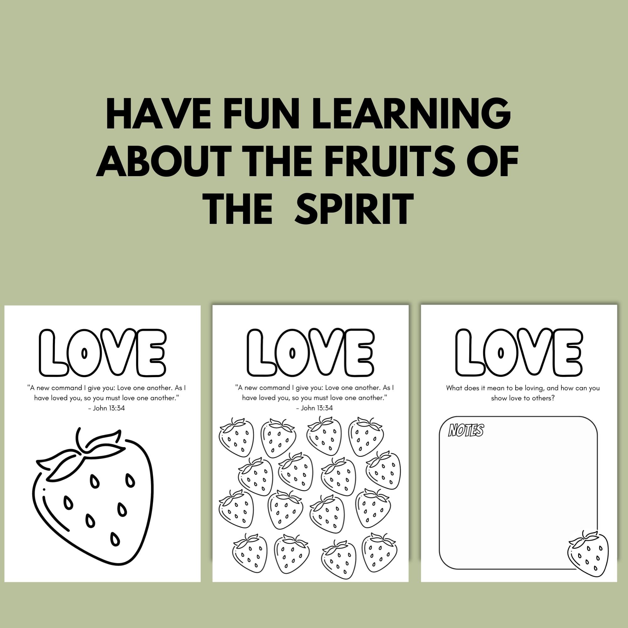 Fruits of the Spirit Coloring Pages: Kids Bible Activity (PDF Download ...