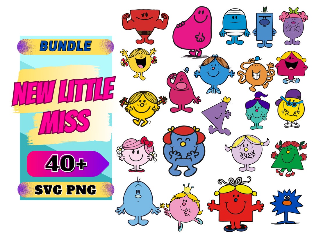 40 Files New Little Miss Svg, Bundle Funny Cartoon, Joke Gift, Funny ...