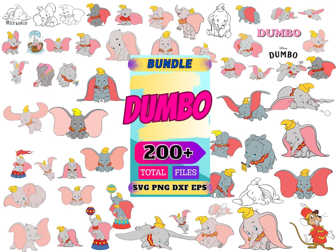 Dumbo SVG Mega Bundle, Dumbo PNG, Dumbo SVG, Dumbo Clipart für Cricut ...