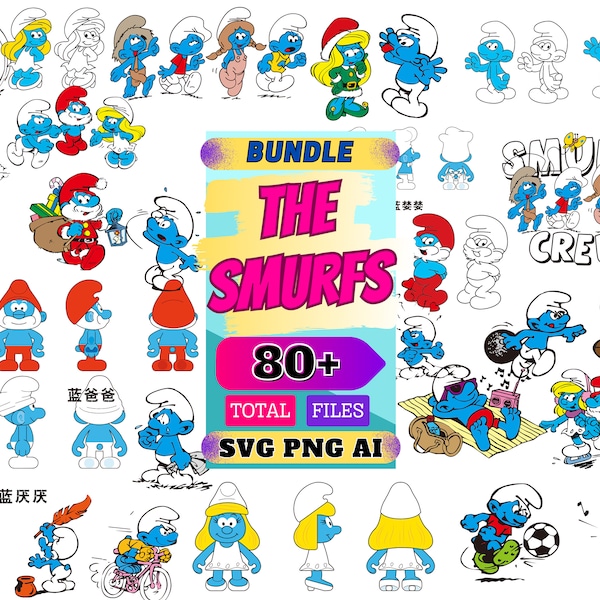 Smurfs Svg - Etsy