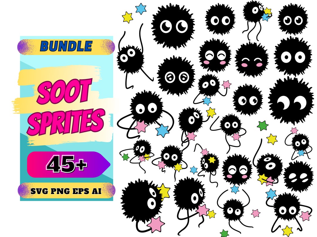 45 Soot Sprite Svg Bundle, Sprites Svg Bundle, Soot Balls, Sprites ...