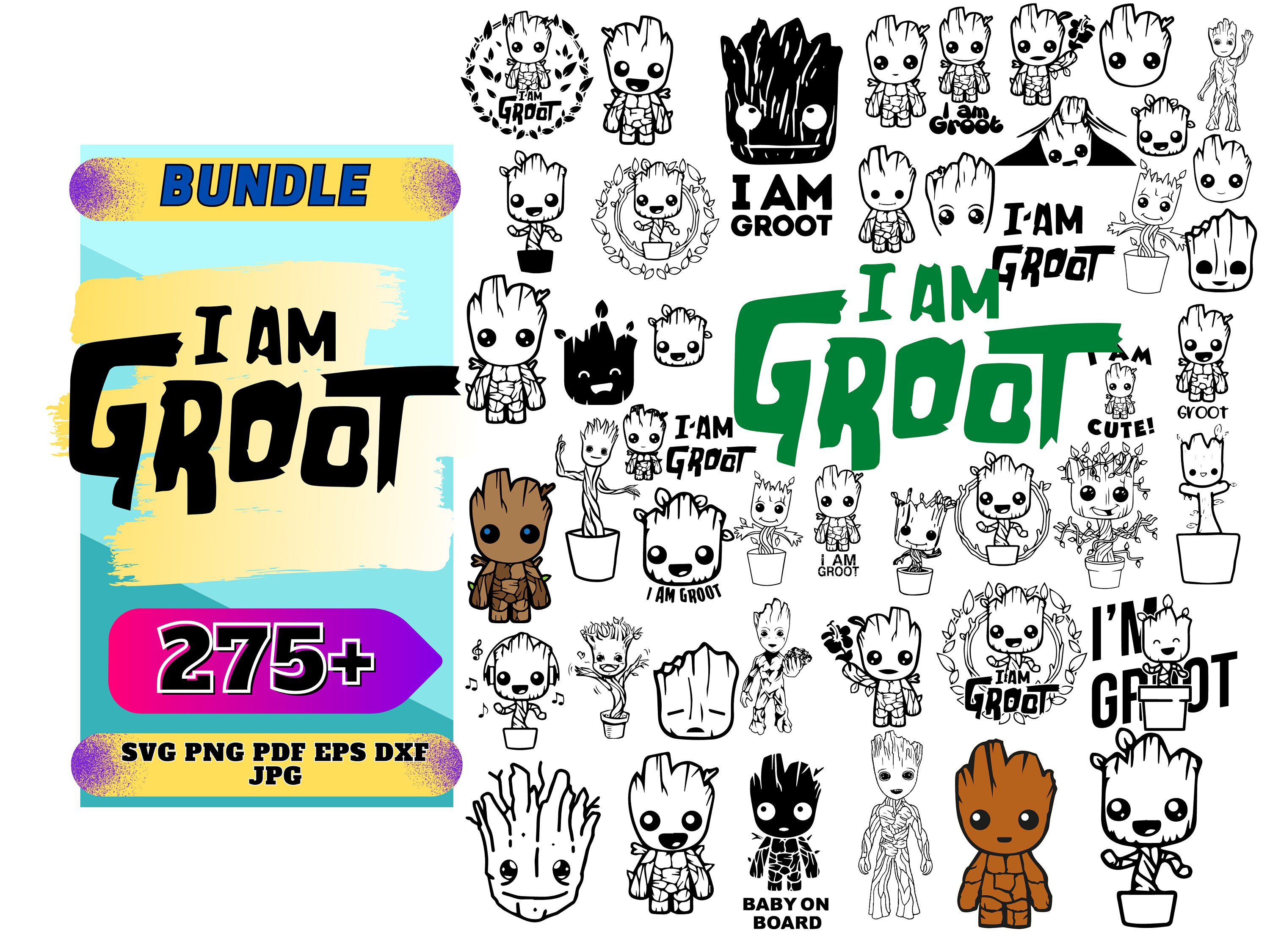 MEGA Groot Svg Bundle Baby Groot Svg for Cricut Groot Png I - Etsy