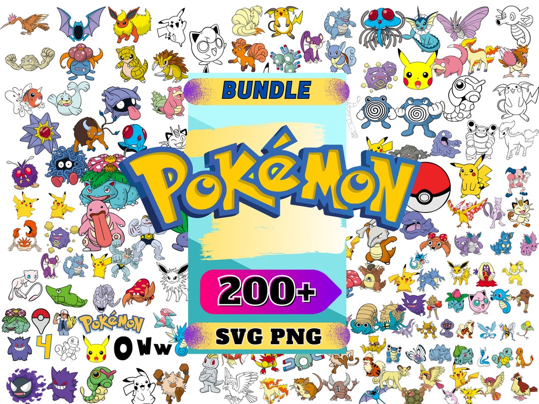 200 Pokemon Svg, Pokemon Bundle, Pokemon Clipart, Pokemon Png, Pokemon ...