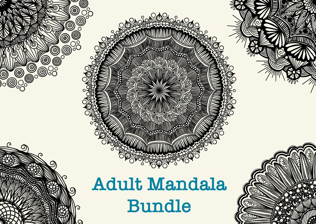 Advanced Mandala Bundle of 10, Printable Mandala Coloring Pages for ...