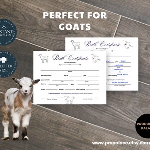 Printable * Goat Birth Certificate – Document Write in Birth Record ...