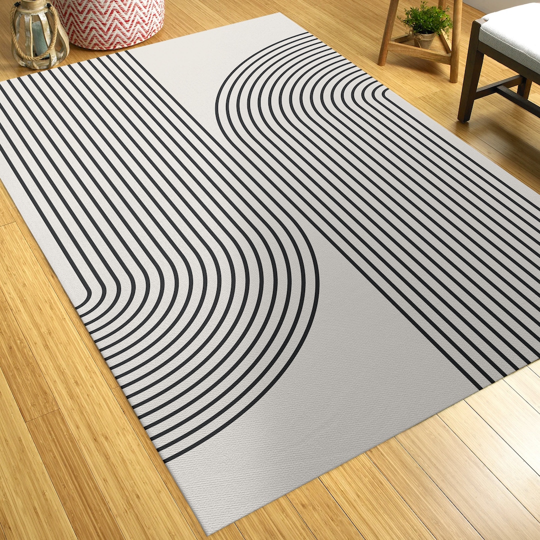 60s Mid Century Rug, Vintage Area Rug, Retro Floor Covering, 60s Style ...