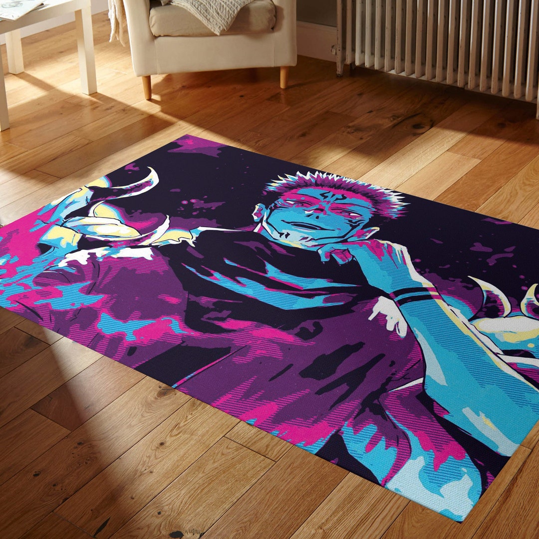 Anime Area Rug, Gift for Anime Lovers, Anime Inspired Fan Rug, Anime ...