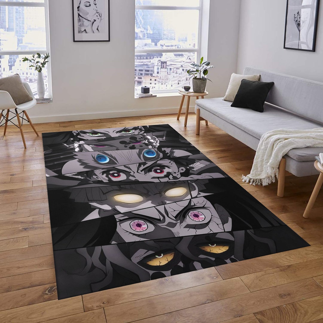 Anime Inspired Area Rug, Japanese Cartoon Rug, Otaku Gift, Kids Room ...