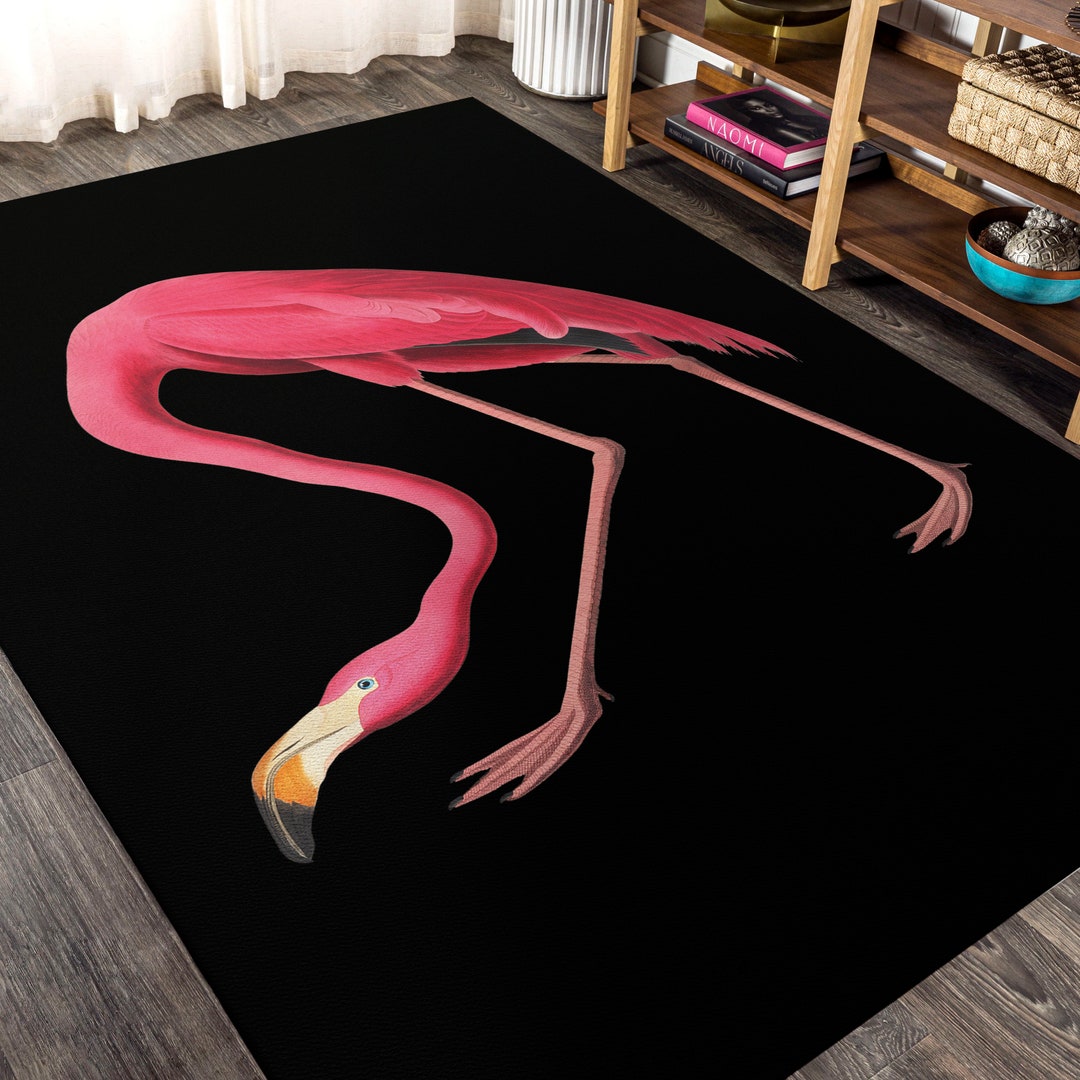 Pink Flamingo by John James Eclectic Rug, Boho Area Rug, Colorful Home ...