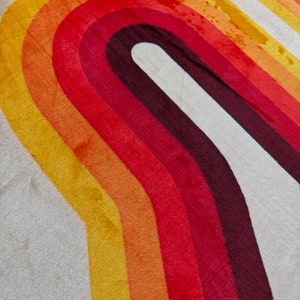 Vibrant 70s Inspired Rug, Retro Boho Area Rug, Colorful Rug for Living ...