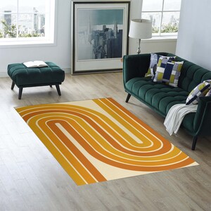 Vibrant 70s Inspired Rug, Retro Boho Area Rug, Colorful Rug for Living ...