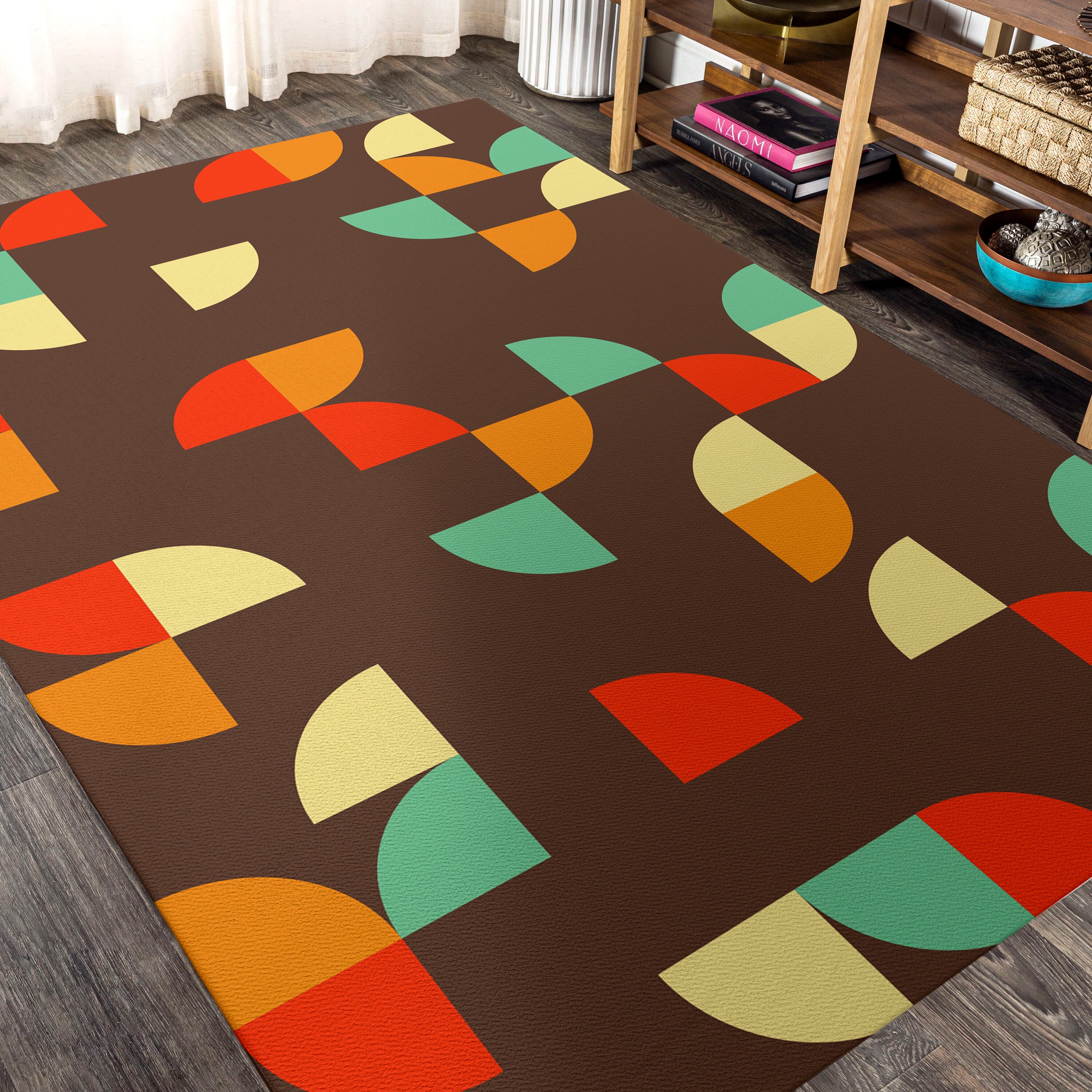 Vintage 70s Retro Rug Mid Century Modern Floor Mat Boho Home - Etsy