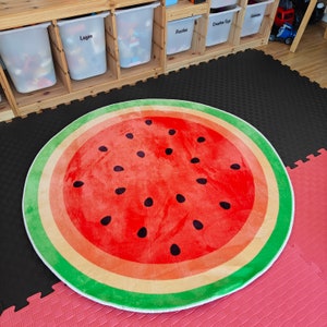 Watermelon Rug Playroom Rug, Blue Decoration, Playroom Decor, Fruit ...