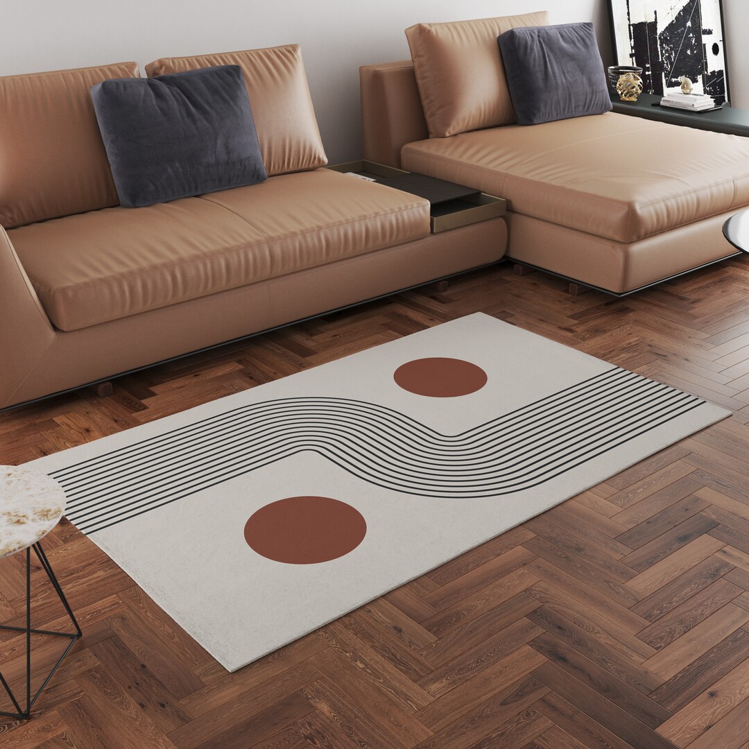 Mid Century Modern Rug, Vintage Inspired Area Rug, Retro Style Floor ...