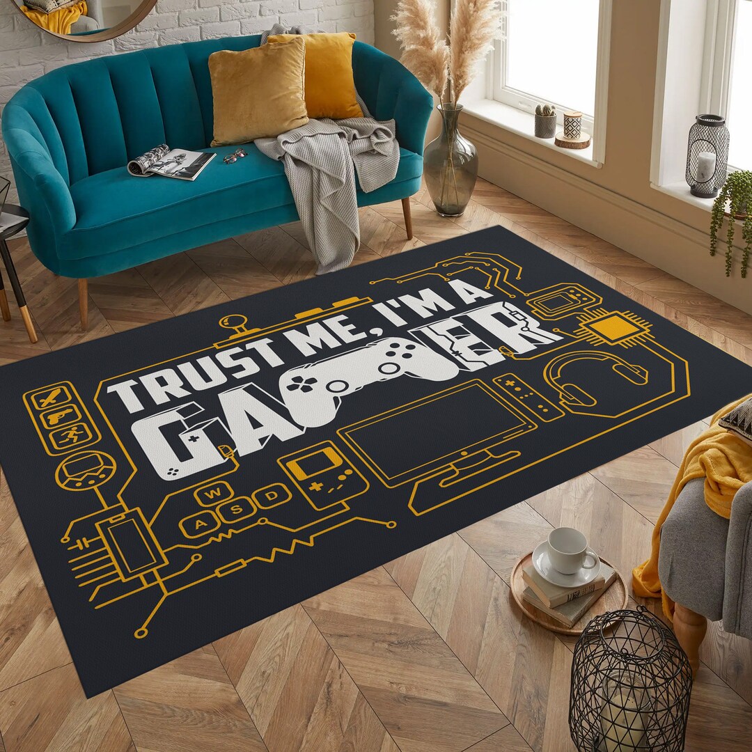 Gamer Gift, Video Game Inspired, Custom Rug, Home Decor, Rug for Living ...