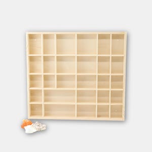 Unfinished Wooden Display With 28 Compartments Personalized | Shadow ...
