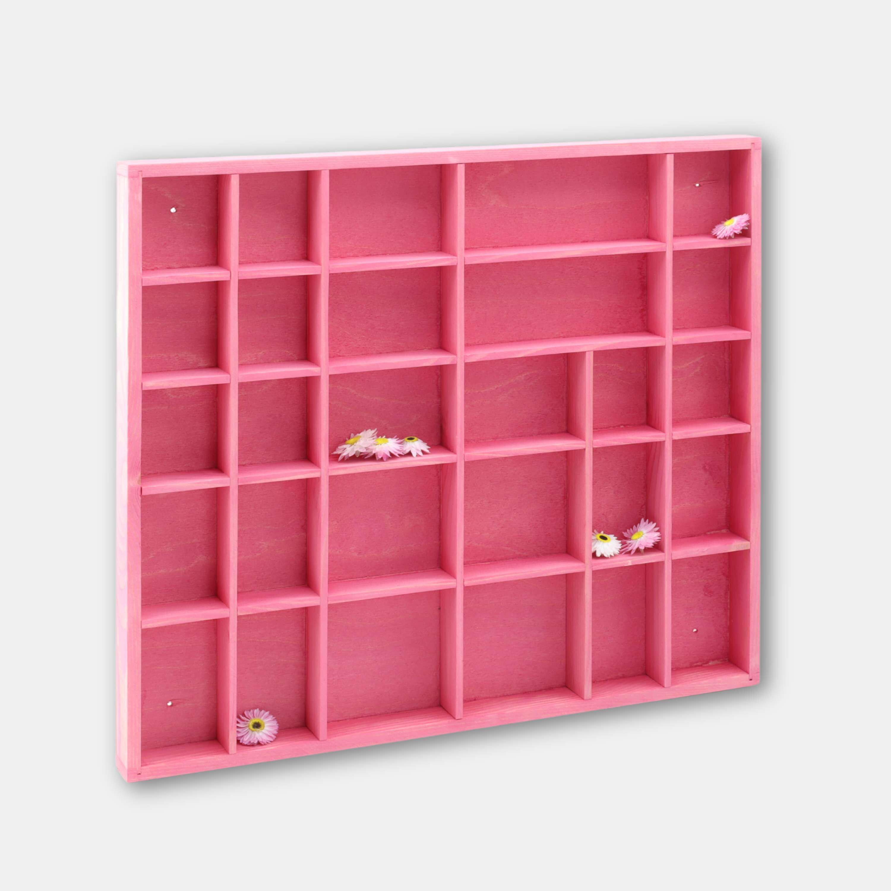 Pink Wooden Display With 28 Compartments Personalized | Shadow Curio ...
