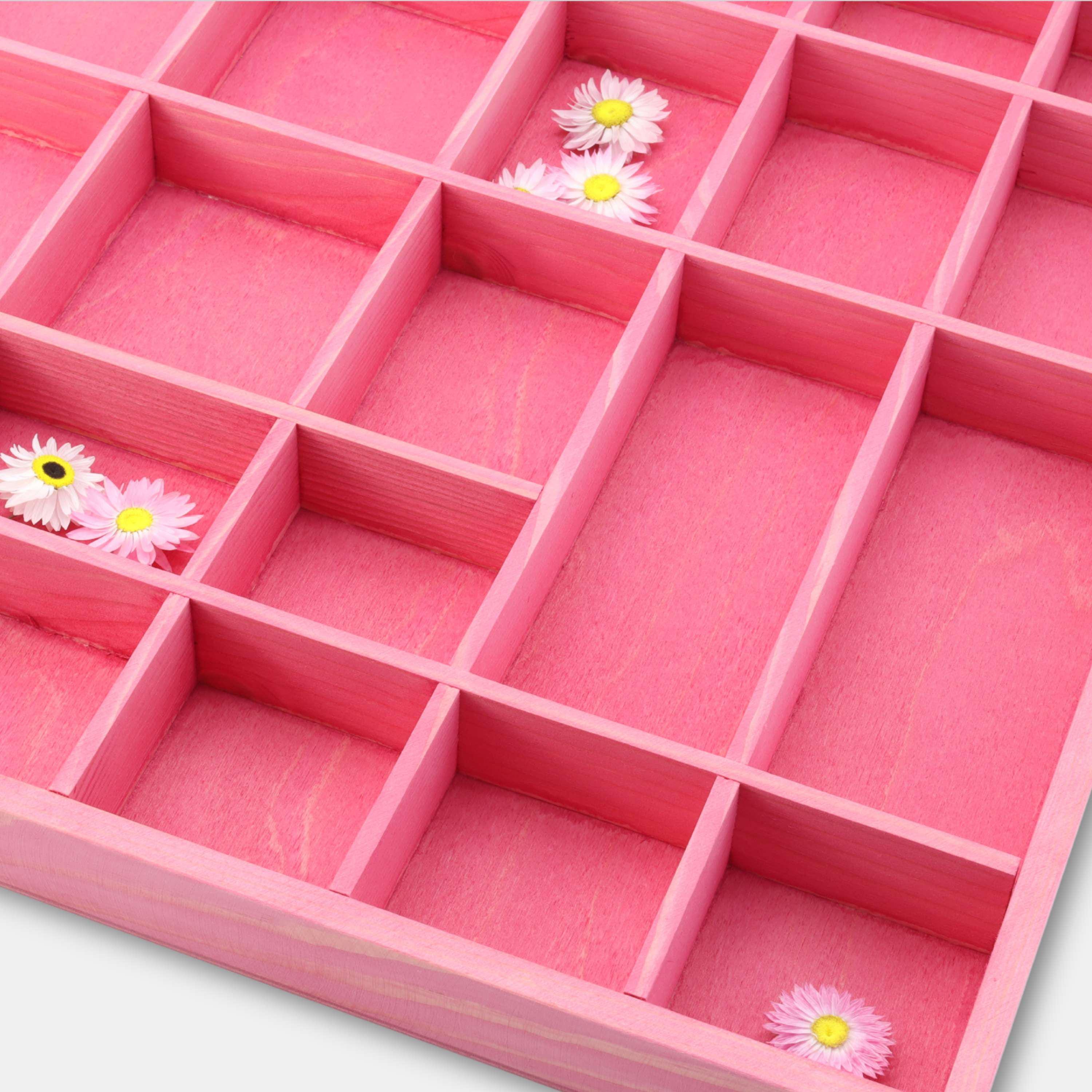 Pink Wooden Display With 28 Compartments Personalized | Shadow Curio ...