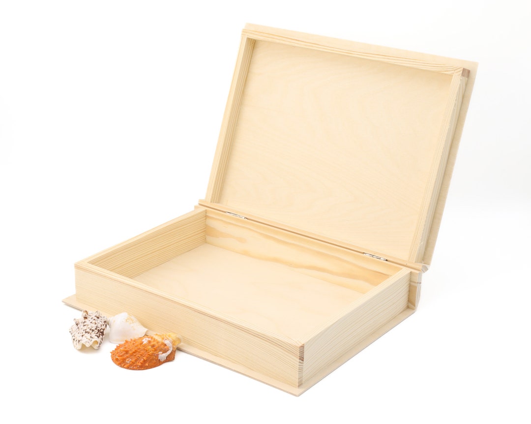 Book Lover Gift Box Large Wooden Book Box Unfinished Wood Box ...