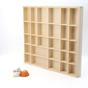 Unfinished Wooden Display With 28 Compartments | Shadow Box | Unpainted ...