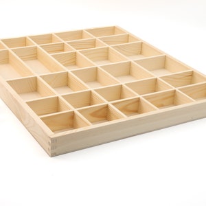 Unfinished Wooden Display With 28 Compartments | Shadow Box | Unpainted ...
