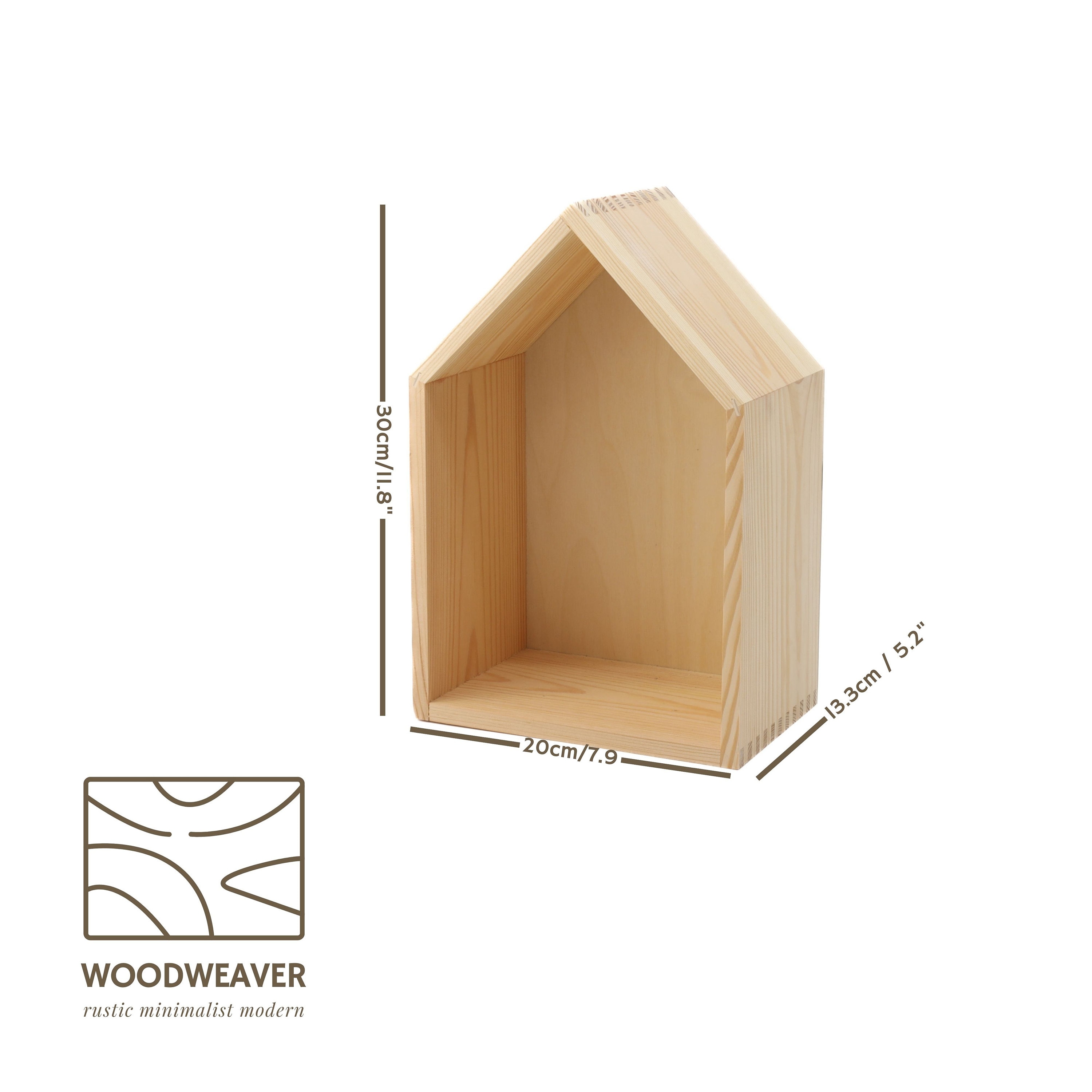 Wooden House Shaped Shelf 12" | Unfinished Unpainted Wood Shelf | Kids ...