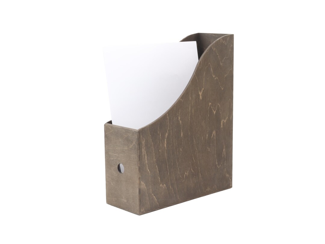 Dark Brown Wooden File Holder 8,5x11 Desk Organizer Paper Documents ...