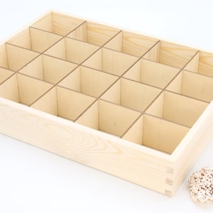 20 Compartments Unfinished Wooden Display | Shadow Box | Collection ...