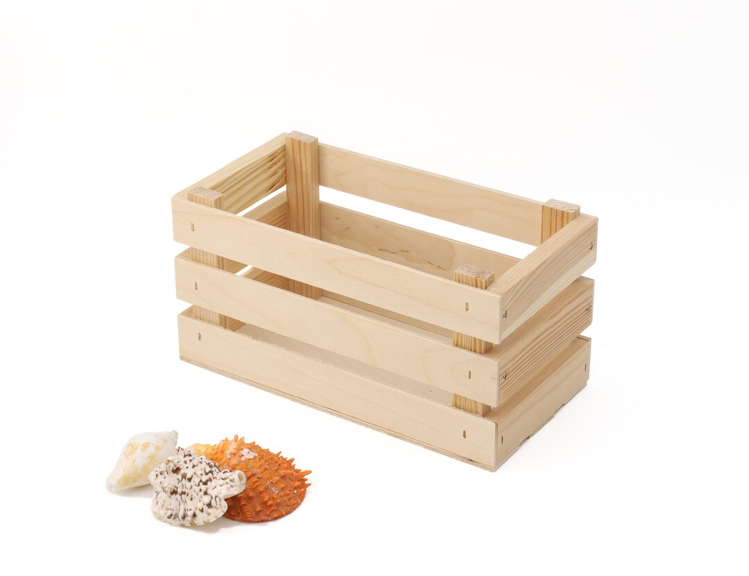 Small Wood Crate Wooden Storage Case Rustic Wood Container - Etsy