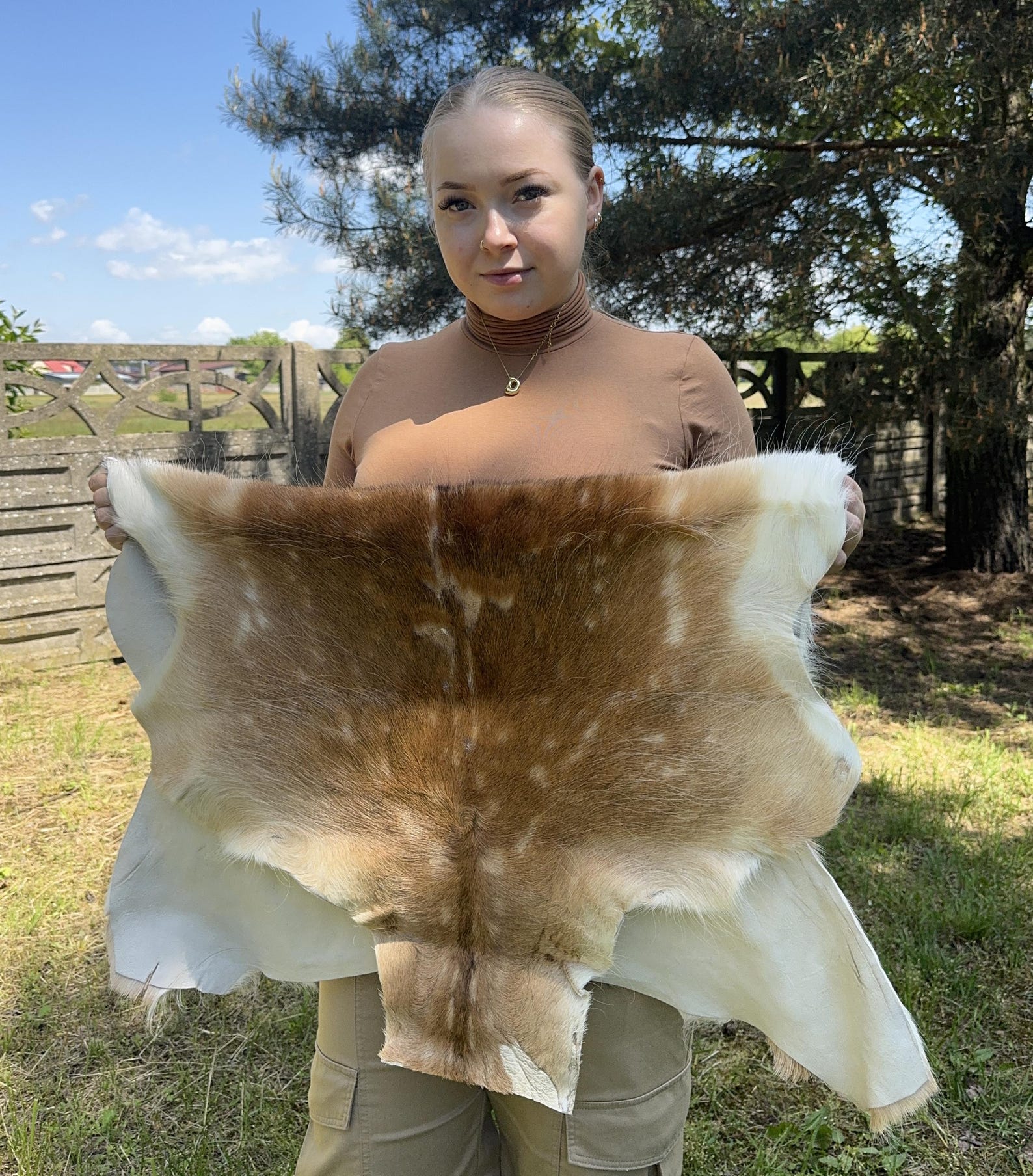 Real Fallow Deer Hide Rug – Authentic Animal Skin – Natural Tanned ...