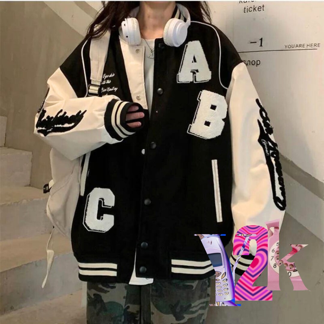 ABC Bomber Jacket Vintage Varsity Jacket Racing Jacket - Etsy