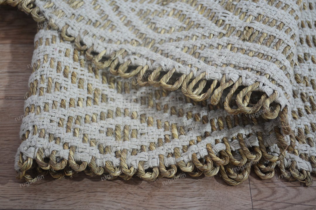 Handmade Jute Rug, Jute Braided Dhurrie, Handwoven Natural Bohemian Rug ...