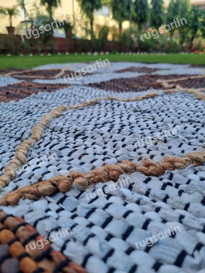 Natural Leather and Jute Area Rug | Stylish Braided Rug for Home Decor ...