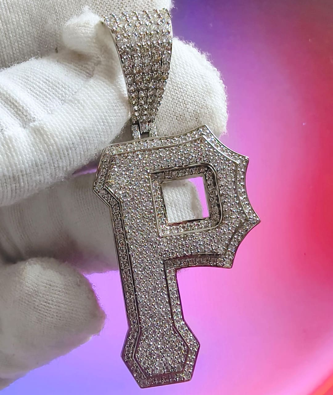 Diamond Letter Pendant Lab-created Diamond Letter Initial Alphabet ...