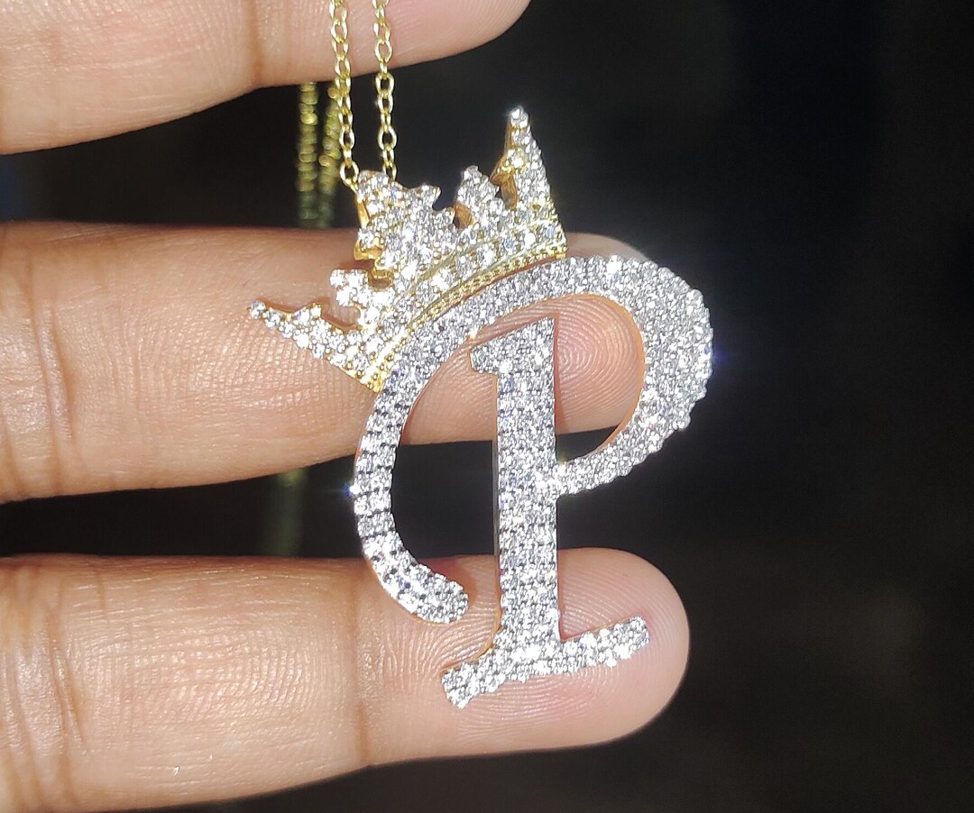 Diamond Letter Pendant Lab-created Diamond Letter Initial Alphabet ...