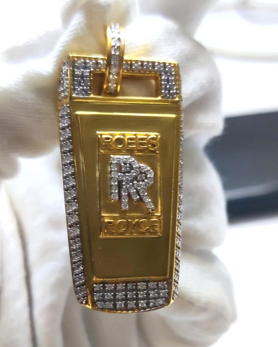 Custom Rolls Royce Key Pendant Round Cut Simulated Diamond Pendant 14K Yellow Gold Plated Unisex Key Pendant for Birthday Gift Party Wear Etsy
