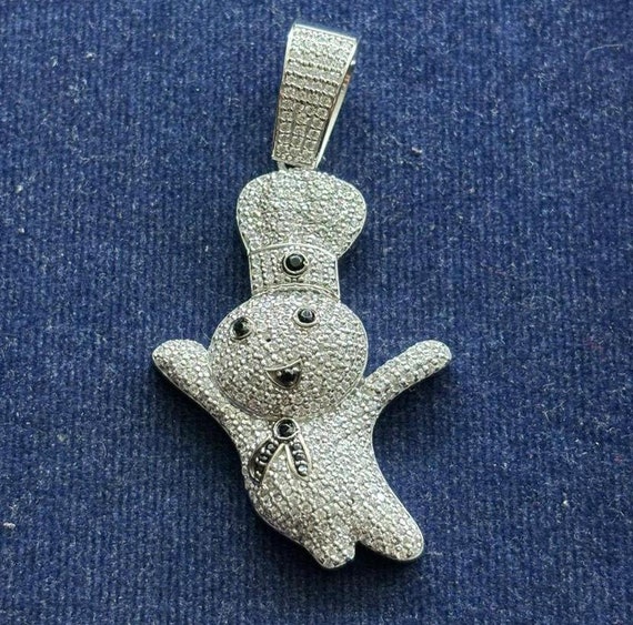 Doughboy Pendant Diamond Doughboy Pendant 4.50ct Round Lab created Doughboy Pendant 14K White Gold Plated Hip Hop Doughboy Pendant Etsy