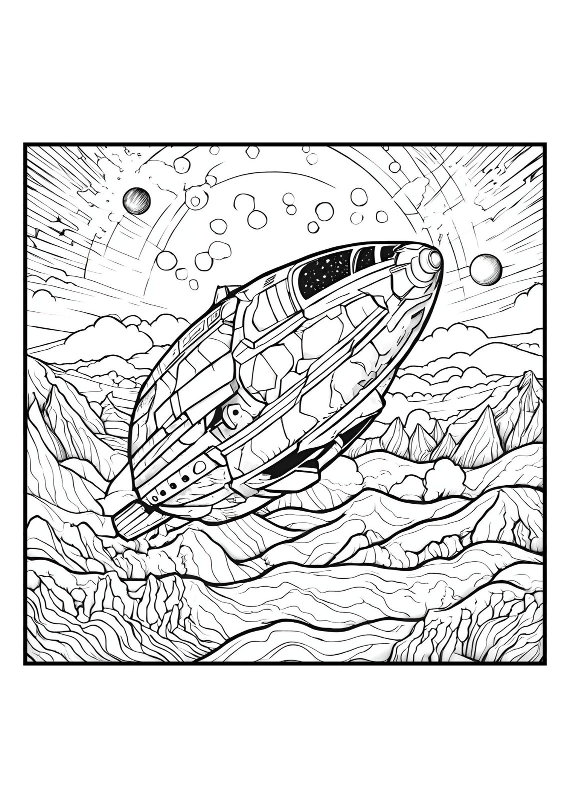 10 Printable Adults, Teens Coloring/colouring Pages of Space ...
