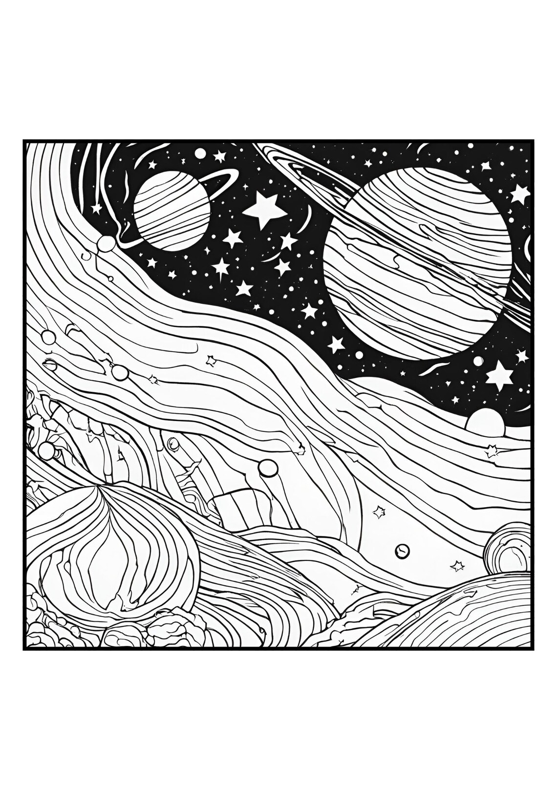 10 Printable Adults, Teens Coloring/colouring Pages of Space ...