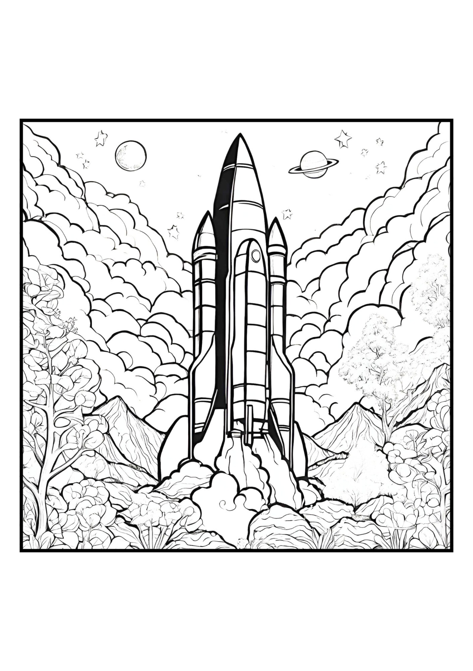 10 Printable Adults, Teens Coloring/colouring Pages of Space ...