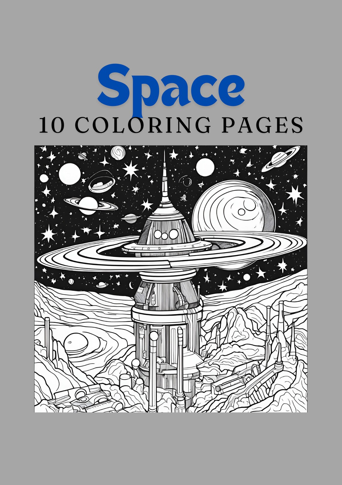 10 Printable Adults, Teens Coloring/colouring Pages of Space ...
