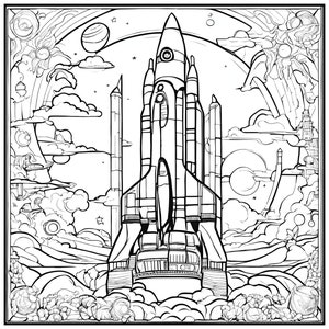 10 Printable Adults, Teens Coloring/colouring Pages of Space ...