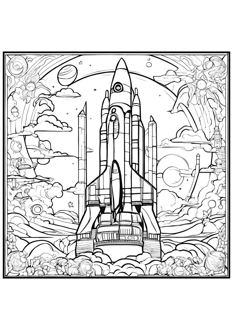 10 Printable Adults, Teens Coloring/colouring Pages of Space ...