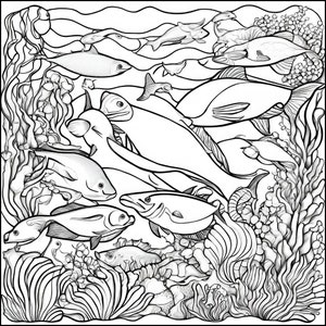 Sea Life, Marine Life, Under the Sea Coloring Book - 10 Printable Adult ...
