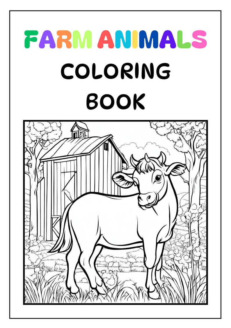 10 Printable Kids, Children Coloring/colouring Pages of Barnyard, Barn ...