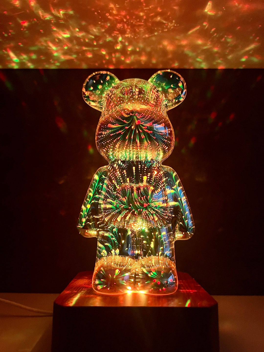3D LED Neon Teddy Bear Night Light - Etsy