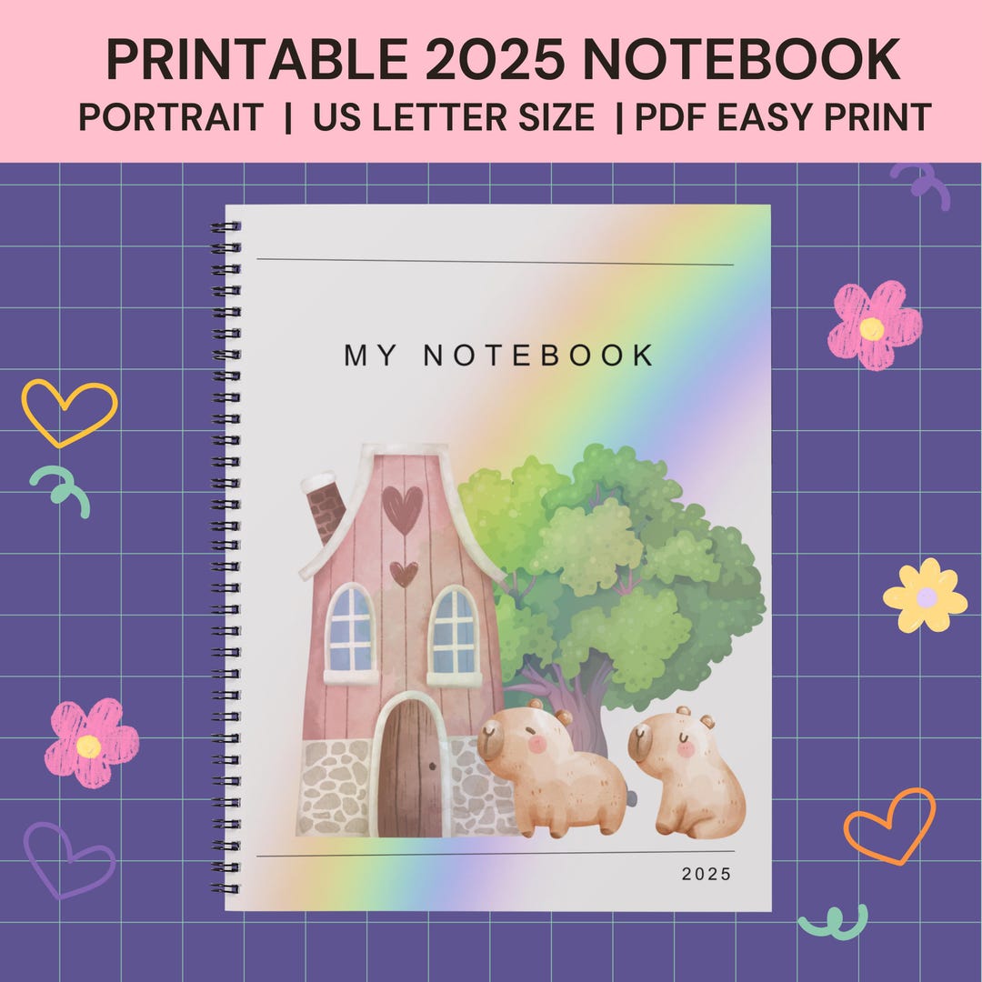 2025 Cute Capybara Notebook Kids Capybara Journal Back to School US ...