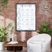 2025 Full-year Printable Calendar Blue Floral Design Monthly Desk and ...