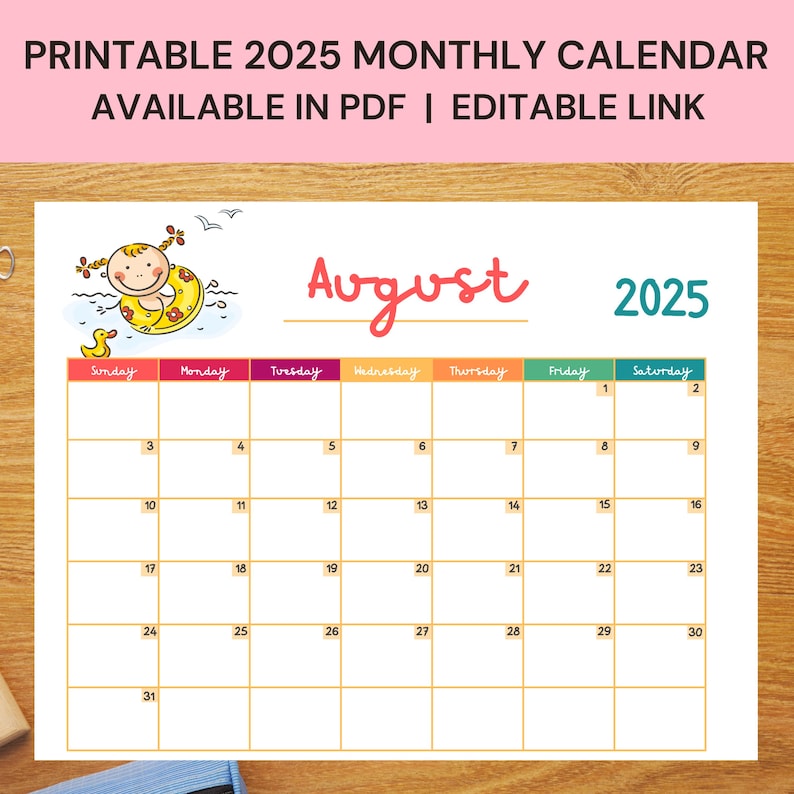 2025 Bright Minds Calendar Printable, Kids Calendar 2025, Wall Calendar ...