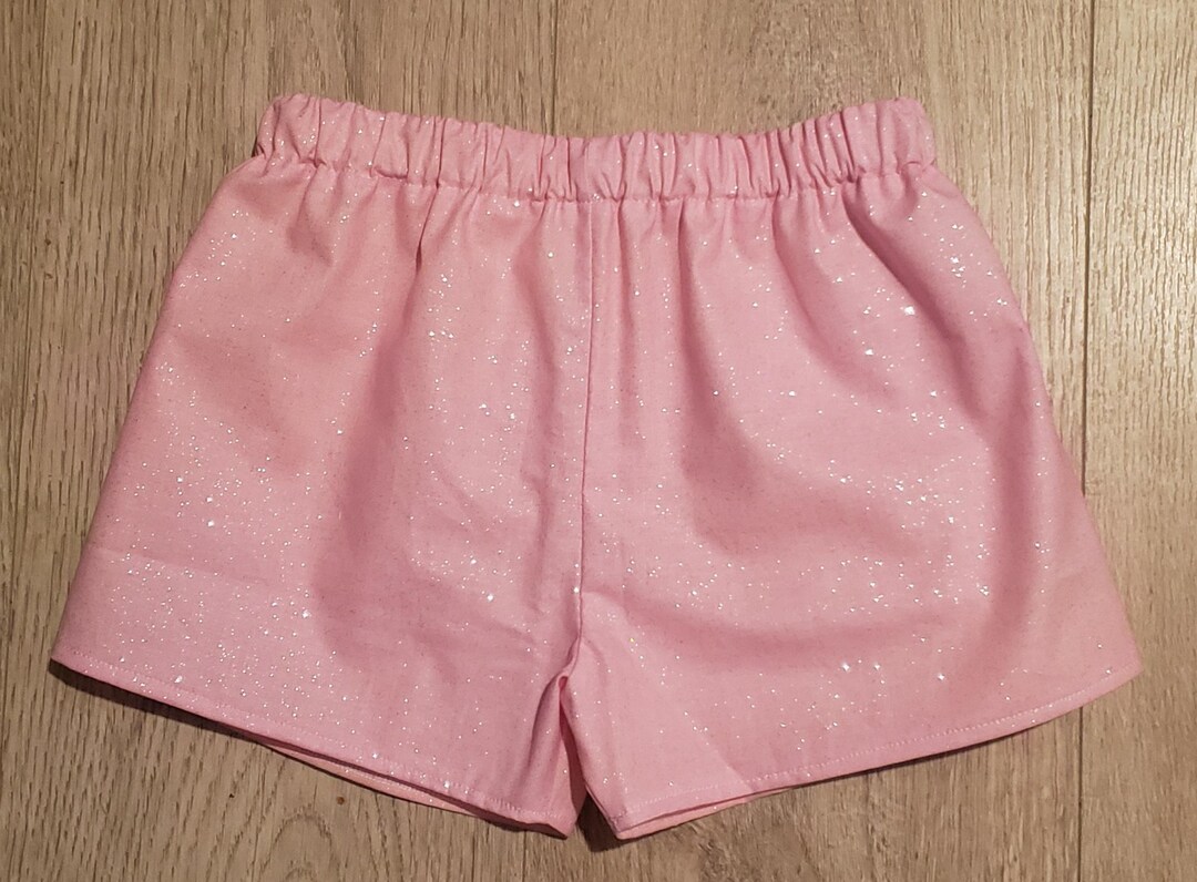 Pink Glitter Shorts, Princess Shorts, Pink Sparkley Shorts - Etsy